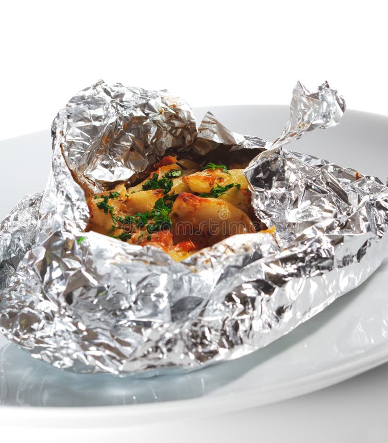 Baked Fish in Foil stock image. Image of plate, fish, meal - 9211329
