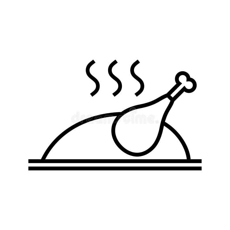 Baked, Fried, Roast, Grilled Chicken or Turkey Icon Stock Vector ...