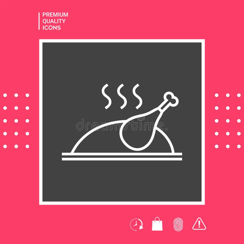 Baked, Fried, Roast, Grilled Chicken or Turkey Icon Stock Vector ...