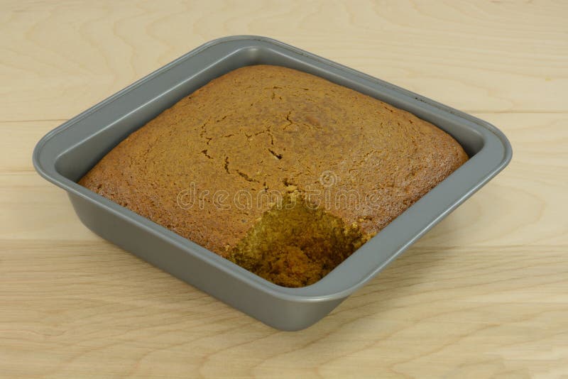 Baked Gingerbread Cake in Baking Pan Stock Photo - Image of dessert ...