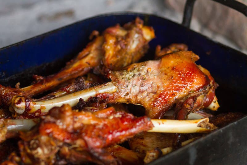 Baked goose legs stock image. Image of furnace, cooking - 80498737