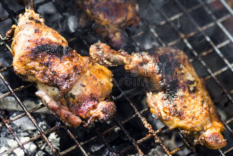 Baked grill chicken stock image. Image of grill, barbecue - 77505117