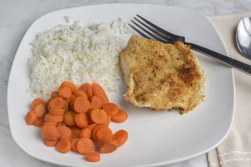 Baked Haddock with Rice and Carrots Stock Photo - Image of dessert ...