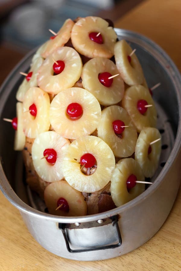 Baked Ham stock photo. Image of cherry, maraschino, isolated - 13499092