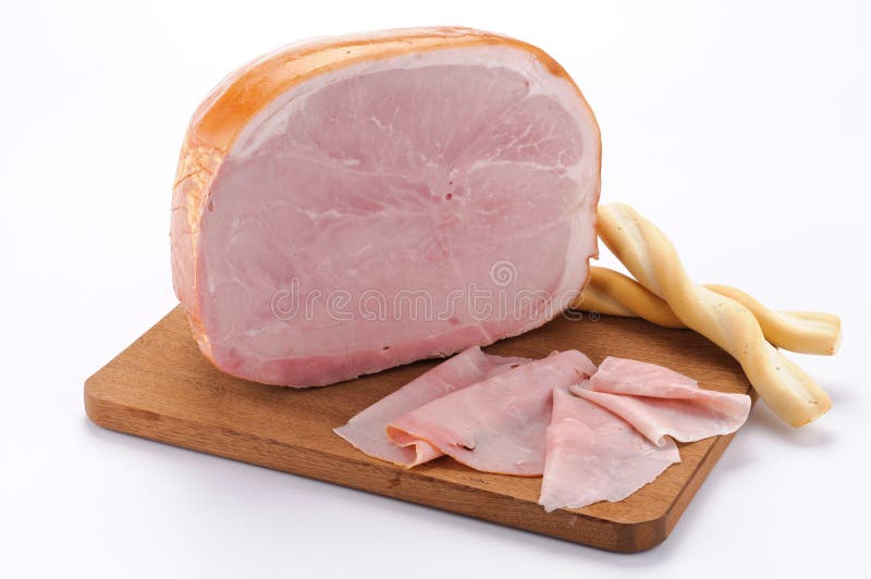 Baked ham on wooden board stock photo. Image of ingredient - 24265638