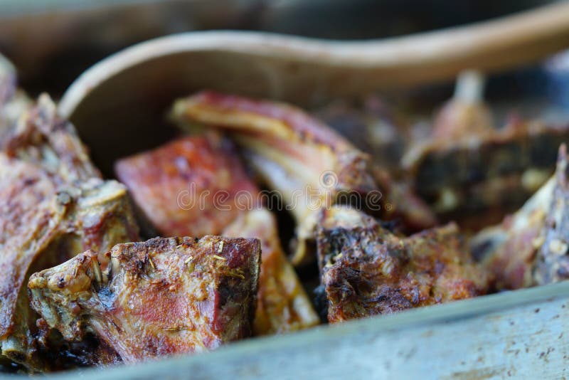 Hot baked lamb ribs stock photo. Image of fresh, tasty - 250013020