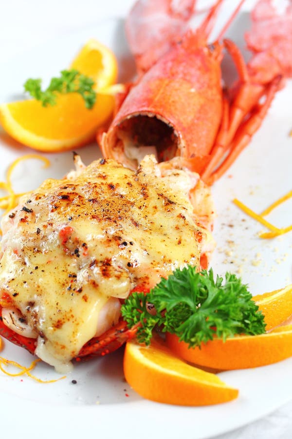 Baked lobster with cheese stock image. Image of cook - 26583111