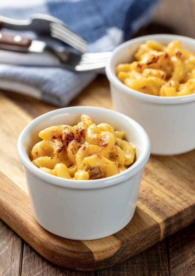 Baked Macaroni and Cheese in a White Cuo Stock Image - Image of closeup ...