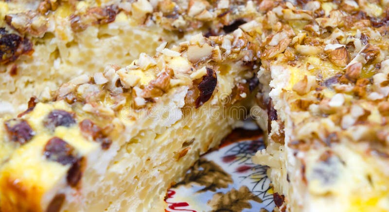 Baked macaroni pudding stock photo. Image of board, background - 181019550