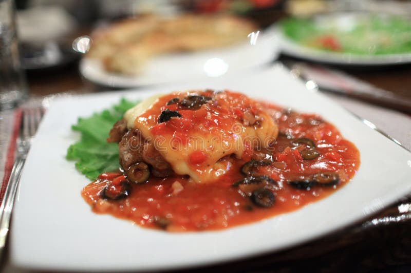 Baked meat stock photo. Image of dinner, mignon, garnish - 23994774