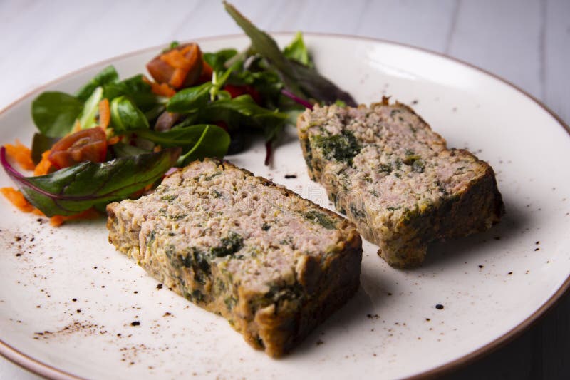 Baked Meat Roll and Spinach Pie. Stock Photo - Image of roast, tasty ...