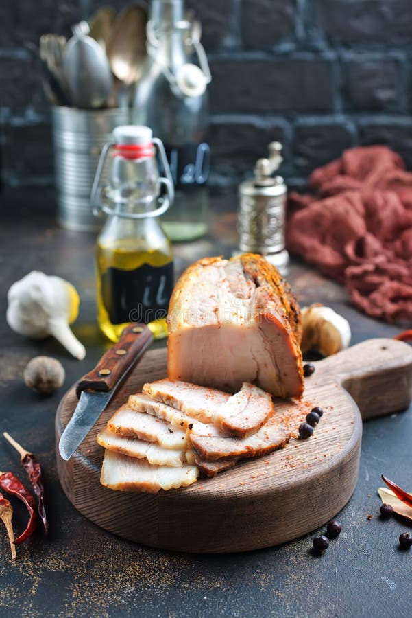 Baked meat stock photo. Image of barbecue, food, preparation - 141753646