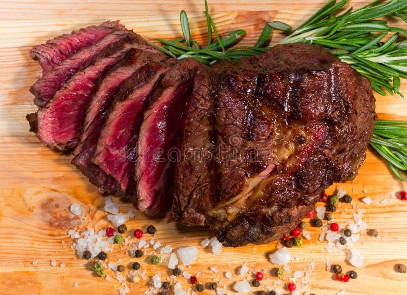 Baked Meat on a Wooden Board Stock Photo - Image of pepper, meal: 237016384