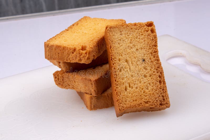 Baked Milk or Suji Rusk or Toast Stock Image - Image of bran, oven ...