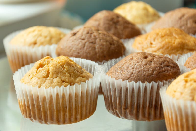 Baked Muffins in Paper Forms Stock Image - Image of round, baked: 190069181