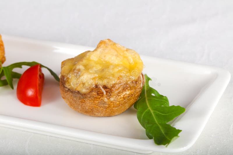 Baked mushrooms stock photo. Image of delicious, grilled - 112069346