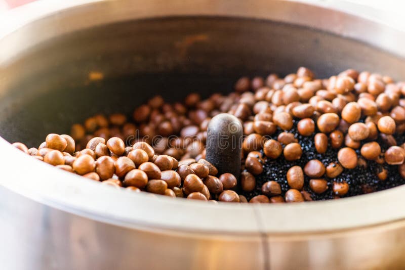 Baked Nuts or Possibly Chestnuts in a Roasting Pan Stock Image - Image ...