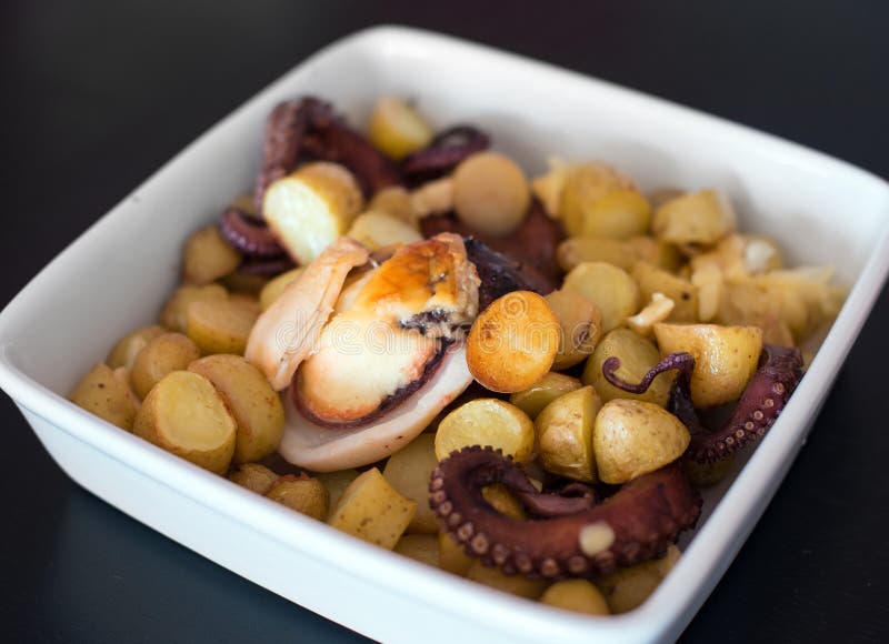 Baked Octopus. stock image. Image of fresh, fried, dinner - 102039003