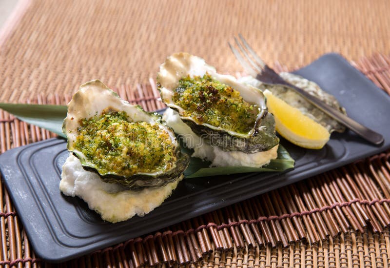 Oysters with lemon stock image. Image of west, large - 34941089