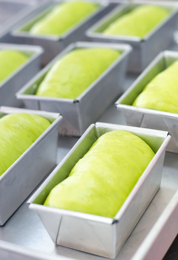 Baked with Pandan Custard,Black Sesame on White Background. Stock Photo ...