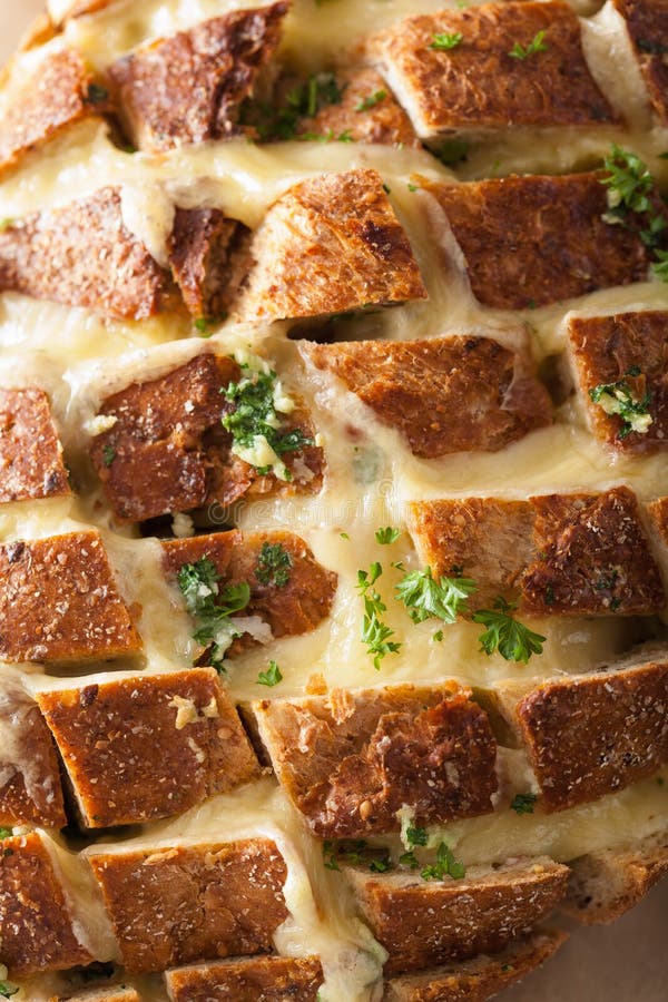 Baked Party Bread with Melted Cheese Butter Herbs Stock Image - Image ...