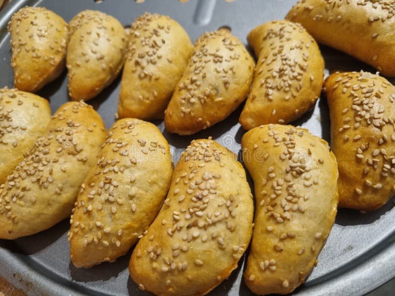 Baked Pastry with Sesame on the Top Stock Photo - Image of tasty ...