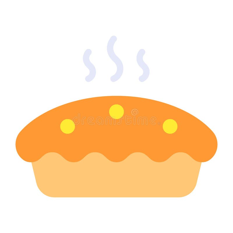Baked Pie Cake Vector Design, Editable Icon Stock Vector - Illustration ...