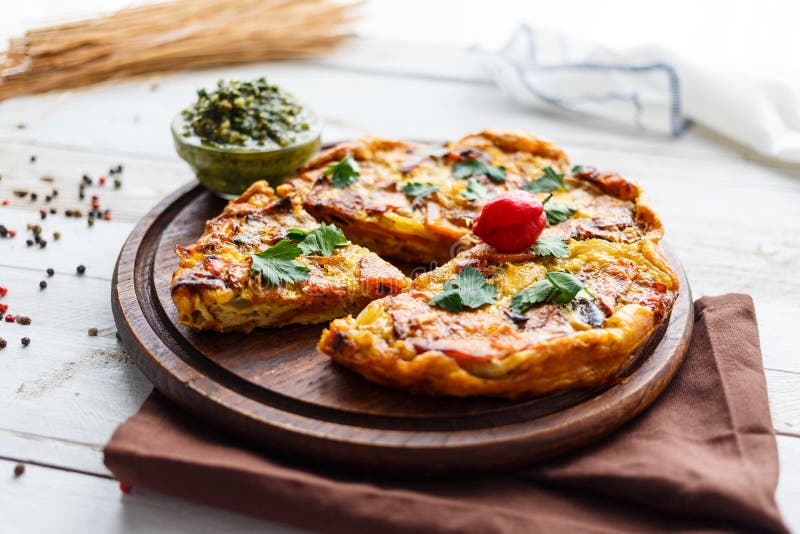 Baked Pie with Egg and Vegetables Stock Image - Image of fish, french ...