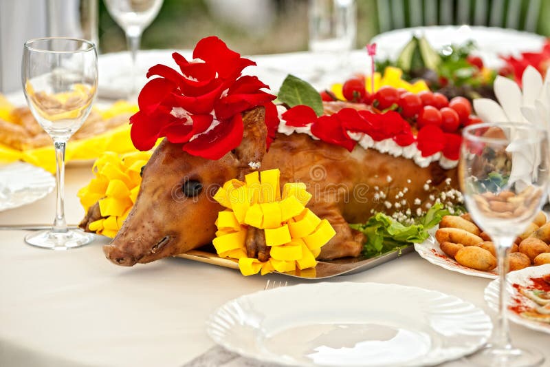 Baked pig stock photo. Image of roast, cooked, cooking - 18748490