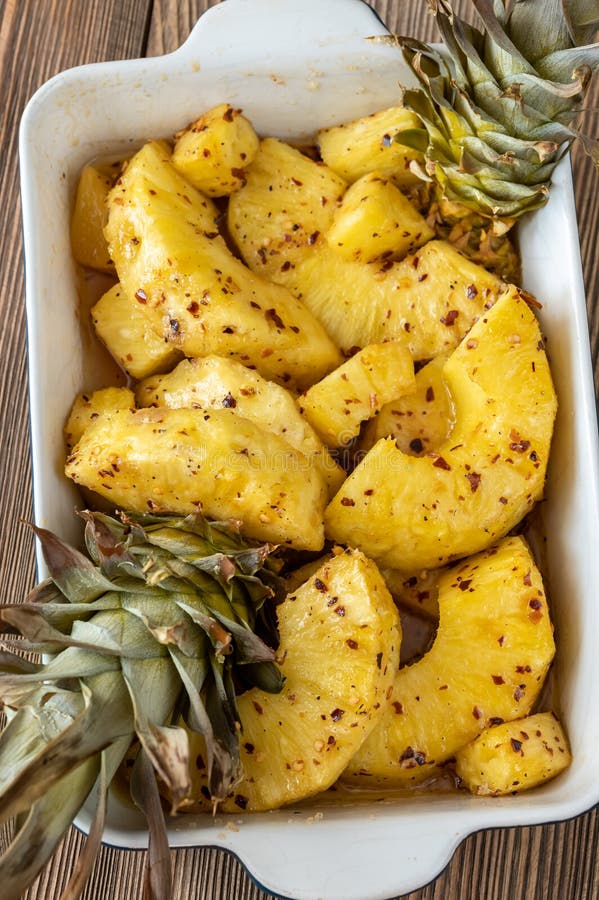 Baked pineapple stock image. Image of flake, baked, rustic - 186981341