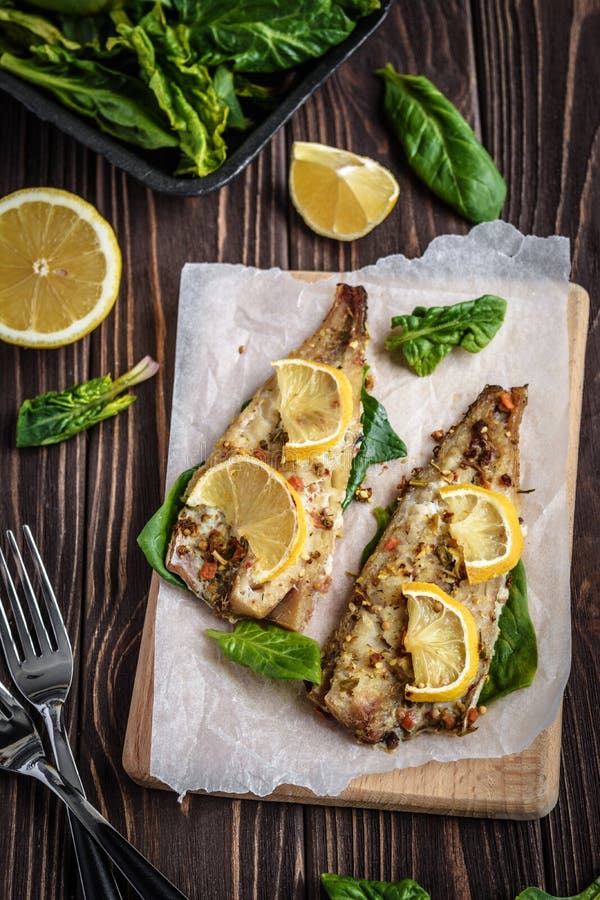 Baked Pollock Pollachius Virens Fillet. Fish with Teriyaki Sauce for ...