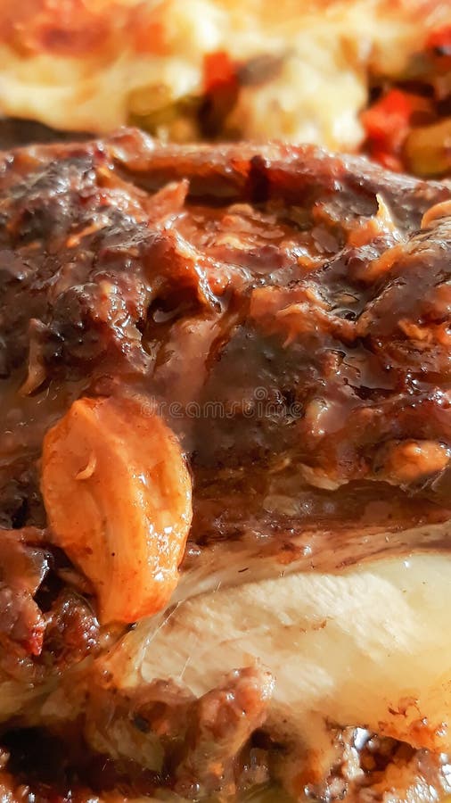 Baked pork cheeks. stock photo. Image of lunch, fresh - 177822324