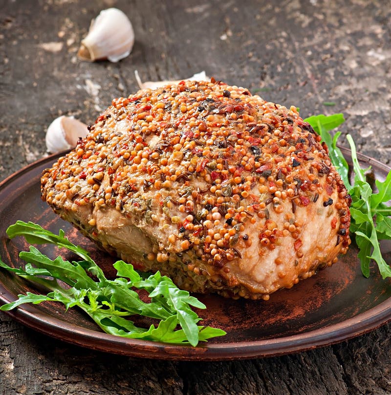 Baked pork stock image. Image of pork, american, cooked - 41921121