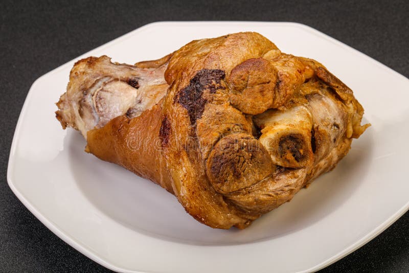 Baked Pork Knuckle with Spices Stock Photo - Image of knuckle, bone ...