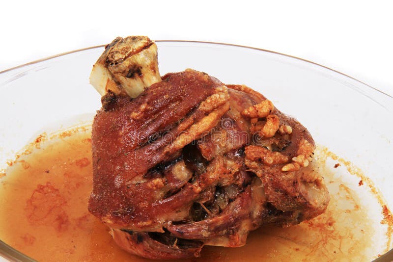 Baked pork leg stock image. Image of food, pork, traditional - 214376767