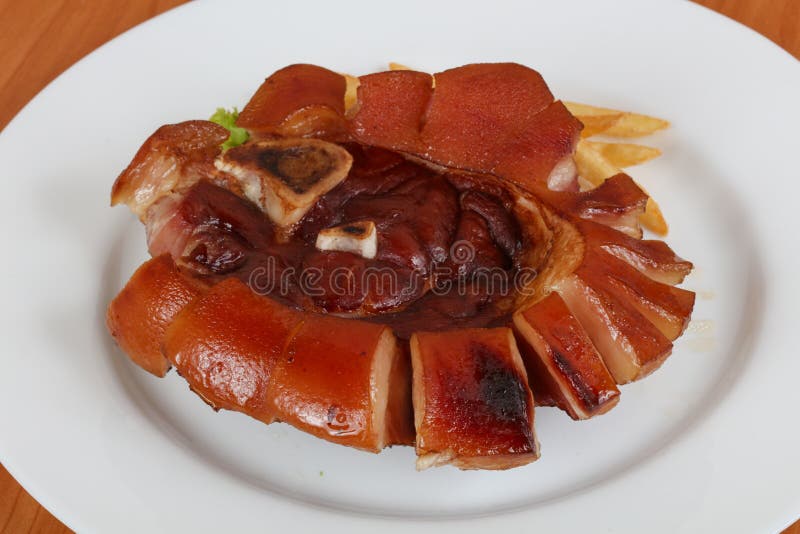 Baked pork leg stock image. Image of delicious, prepared - 111733679