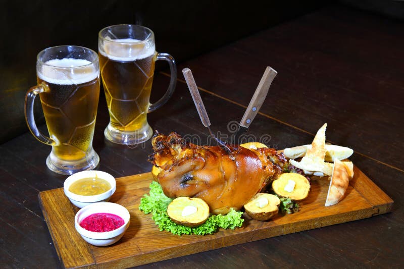 Baked Pork Leg. Pork Knuckle Baked in the Oven. Shank for Beer. Stock ...