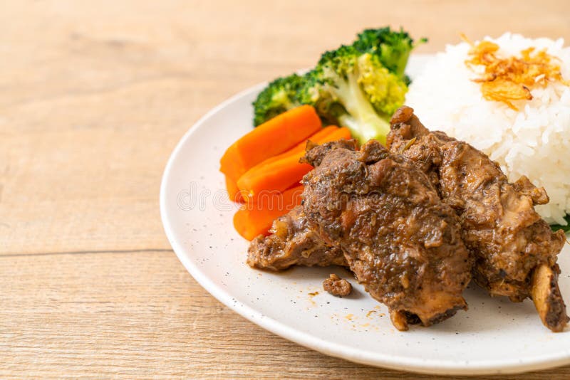 Baked Pork Ribs with Sauce stock image. Image of ribs - 178950861