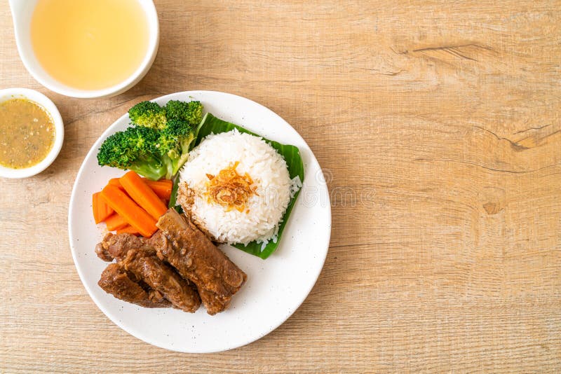 Baked Pork Ribs with Sauce stock photo. Image of home - 181482760