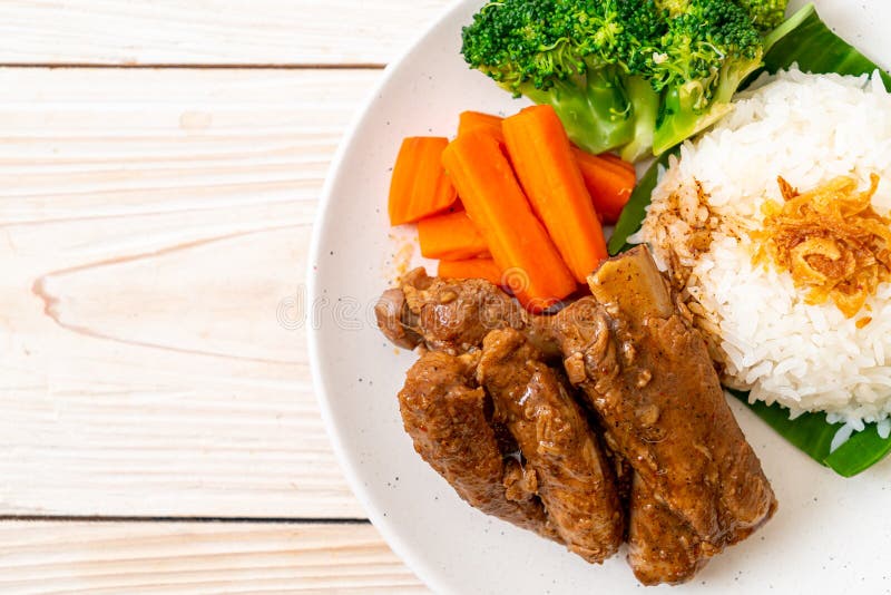 Baked Pork Ribs with Sauce stock photo. Image of sauce - 183366086