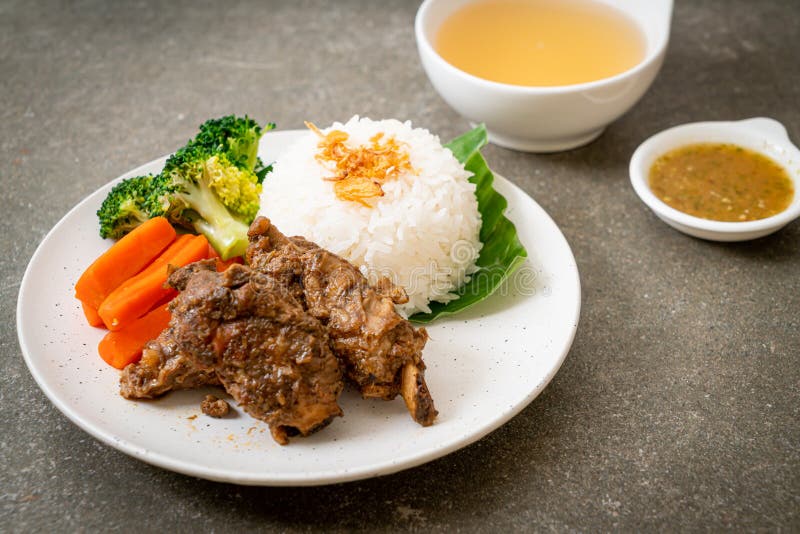 Baked Pork Ribs with Sauce stock image. Image of delicious - 185441973