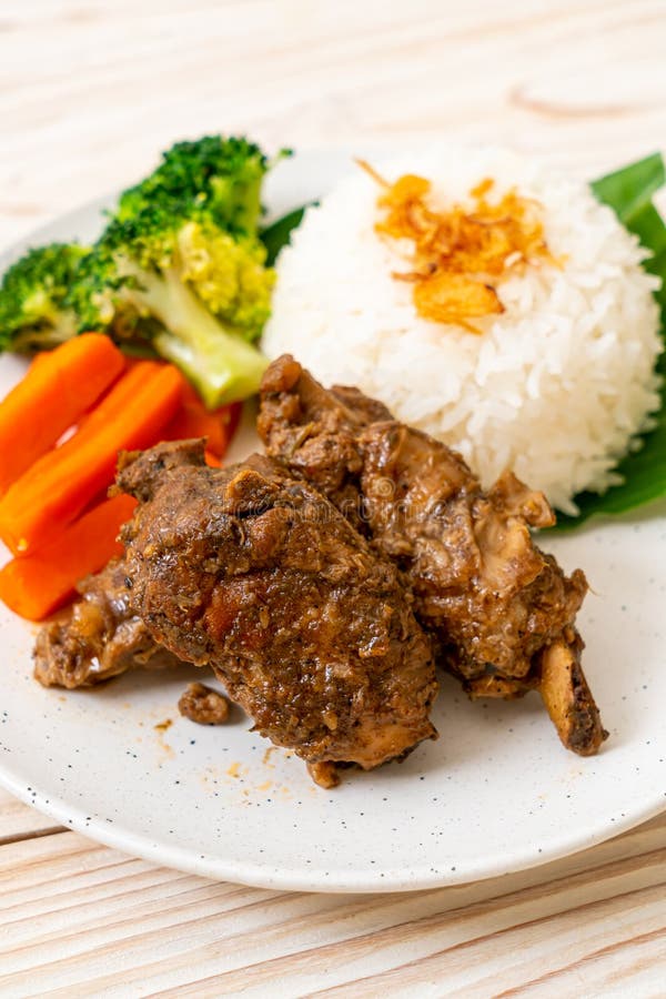 Baked Pork Ribs with Sauce stock photo. Image of barbecue - 220818564