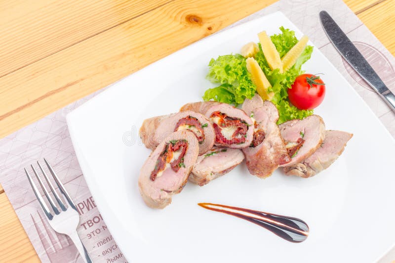 Baked pork roll stock image. Image of roast, food, fresh - 61463417