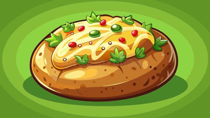 Baked Potato or Jacket Potato Stock Vector - Illustration of marks ...
