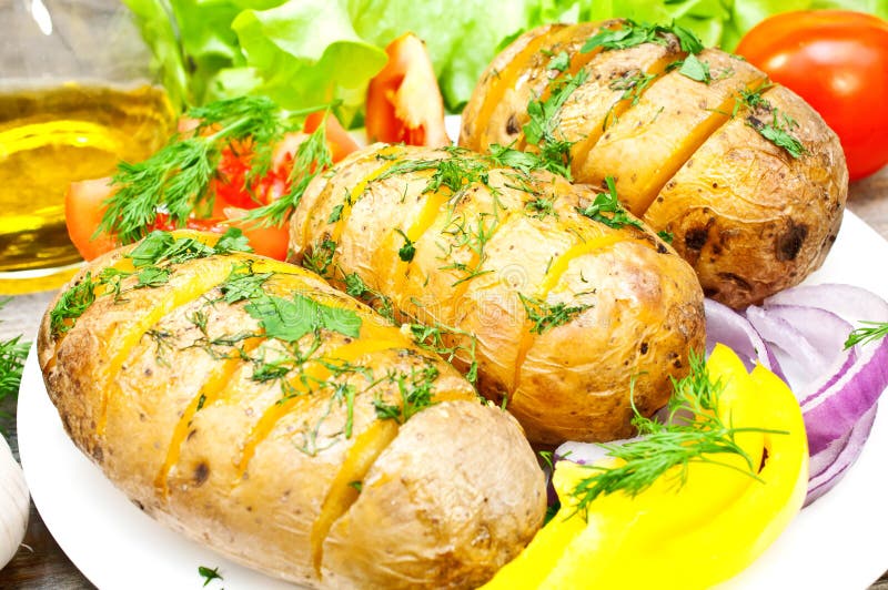 Baked Potato Plate stock photo. Image of modern, clean - 7761550