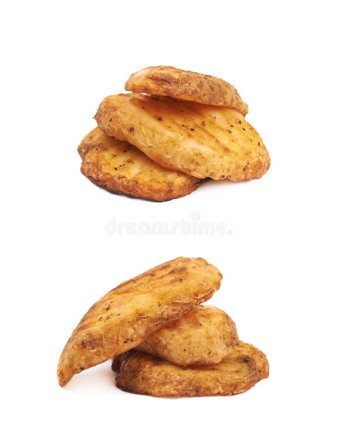 Baked Potato Slice Composition, Isolated Stock Photo - Image of ...
