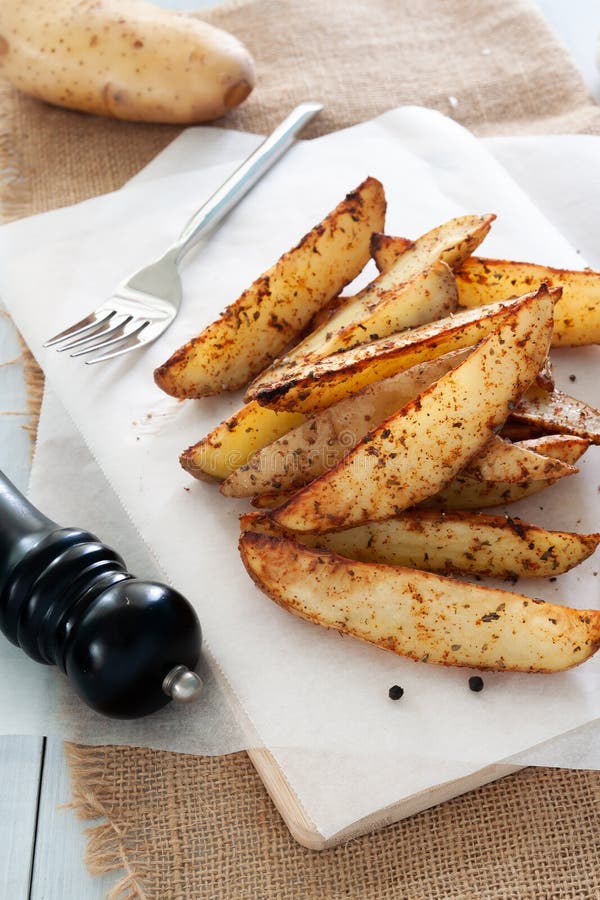 Baked Potatoes on Table, Vintage and Country Style Kitchen Stock Image ...