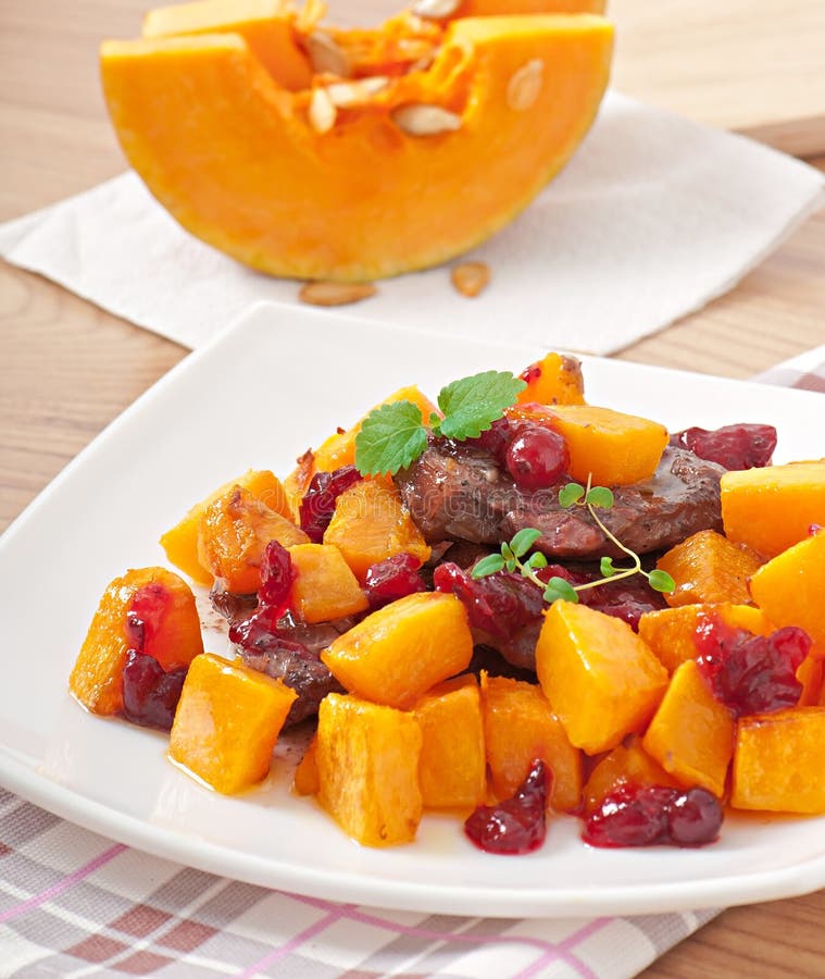 Baked pumpkin with meat stock photo. Image of cooking - 34167206