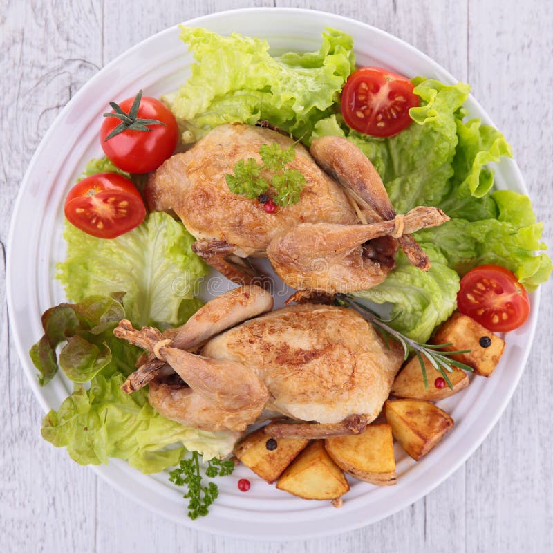 Baked quail stock photo. Image of restaurant, food, dining - 35939458