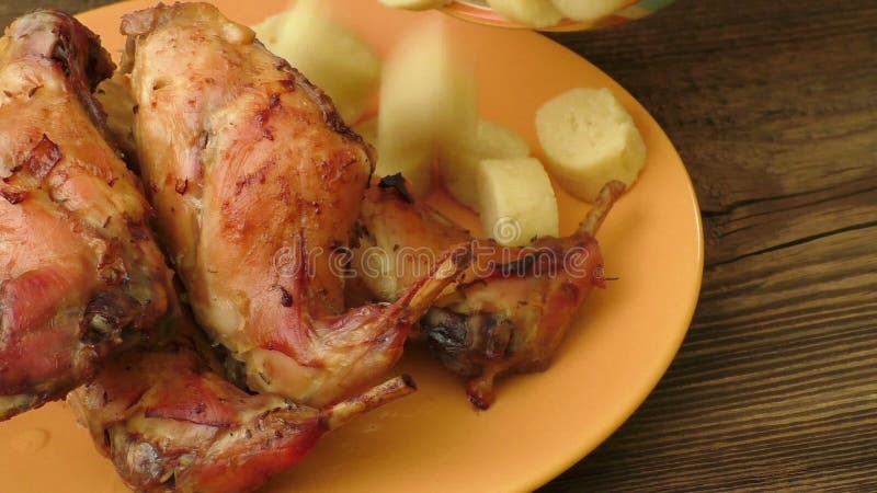 Roasted Rabbit Leg. Dietary Meat, Flavored Rabbit, Baked with Spices ...